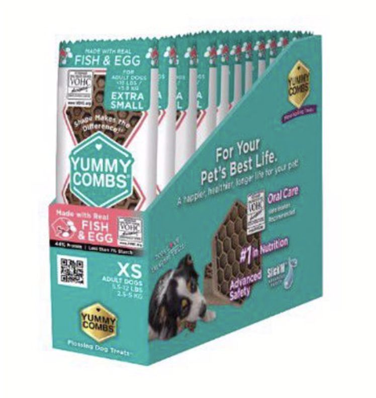 Yummy Combs Extra Small Fish and Egg Dental Treats Sample Pack 3 Count