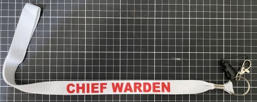 Lanyard WHITE - CHIEF WARDEN