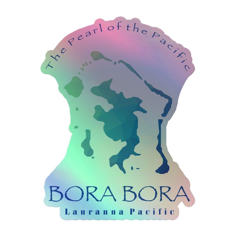 Map of Bora Bora Holographic Sticker