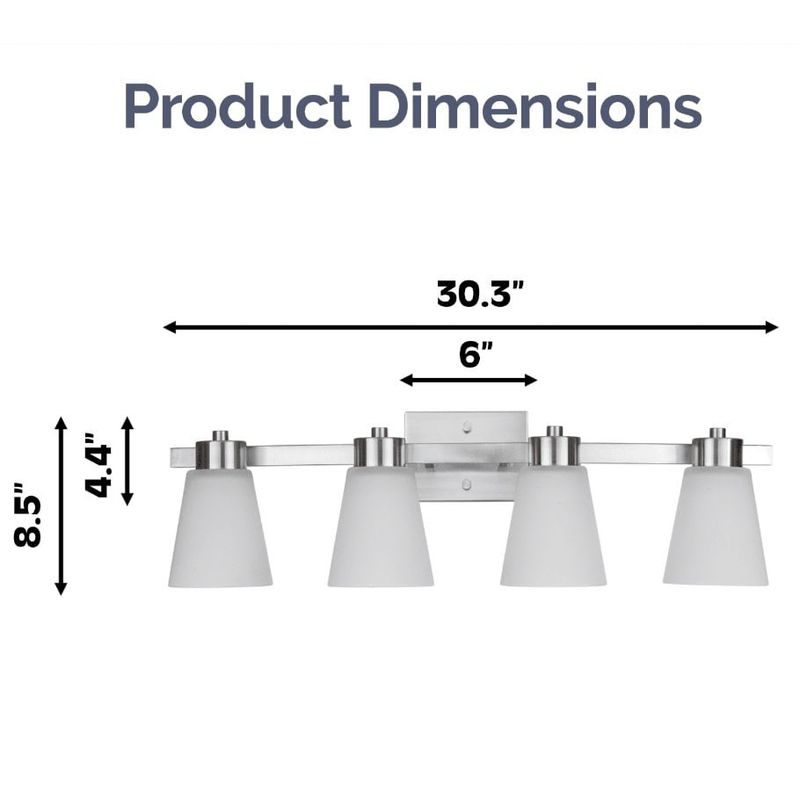 Prominence Home Fairendale 4-Light Brushed Nickel Vanity Light - on ... Prominence Home Fairendale 4-Light Brushed Nickel Vanity Light - on ...