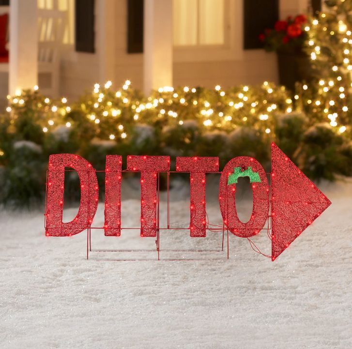 Lighted Ditto holiday sign