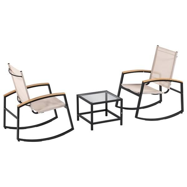 3 Piece Patio Set Rockers