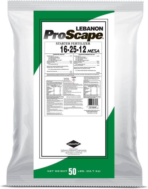 Lebanon ProScape 16-25-12 Starter Fertilizer 25% MESA 50lb.