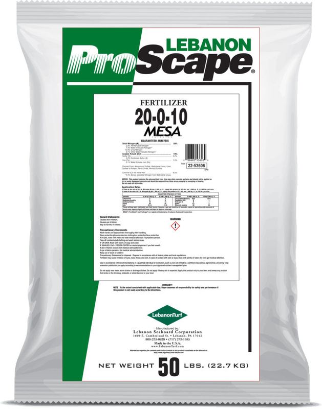 Lebanon ProScape 20-0-10 Fertilizer 40% MESA 1% Fe SOP 50 Lb