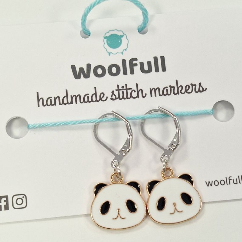 Woolfull | Handmade Stitch Markers - Panda Faces