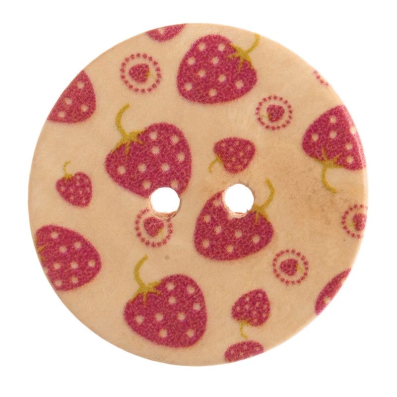 Woolfull | Wooden Strawberry Button