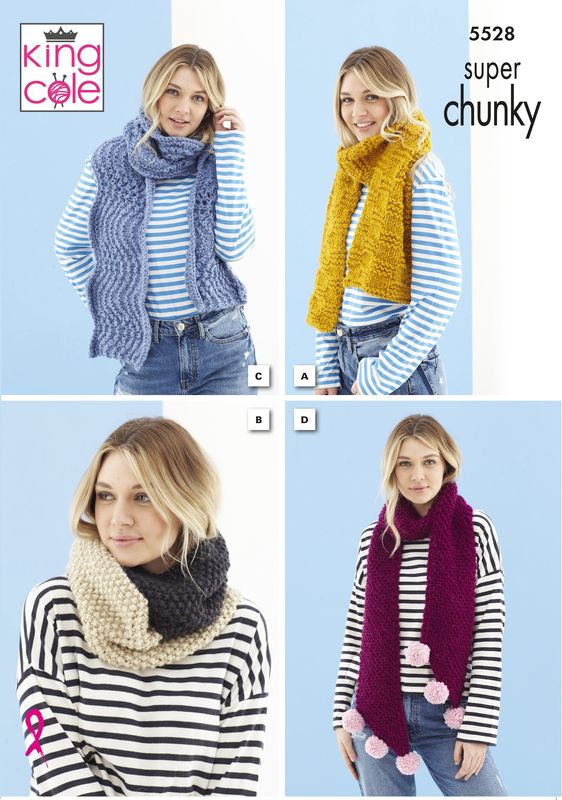 Woolfull | King Cole Pattern 5528 - Scarves