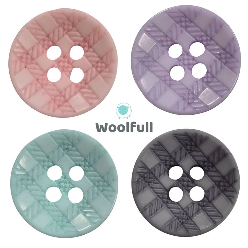 Woolfull | Pastel Plaid Buttons