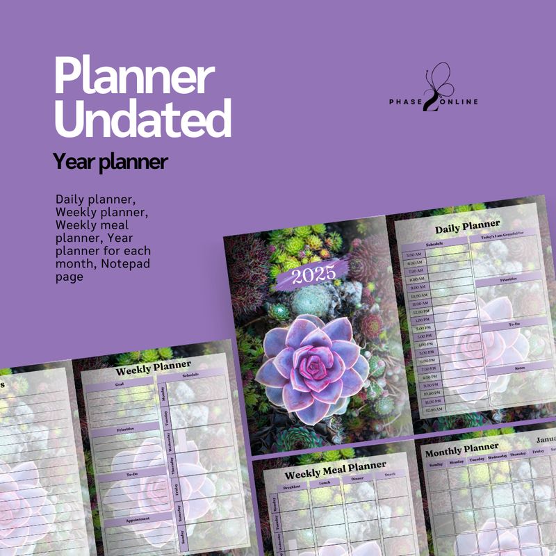 Succulent Planner - Undated - Digital Download