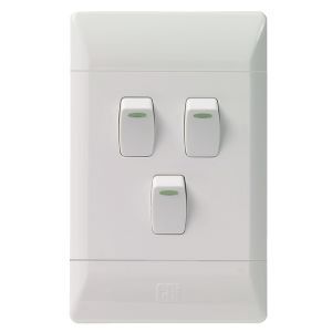 CBi Light Switch 3 Lever 1 Way 2X4 White