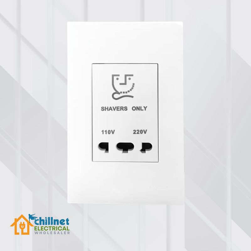 Matrix Shaver Socket 4X2 White Comp