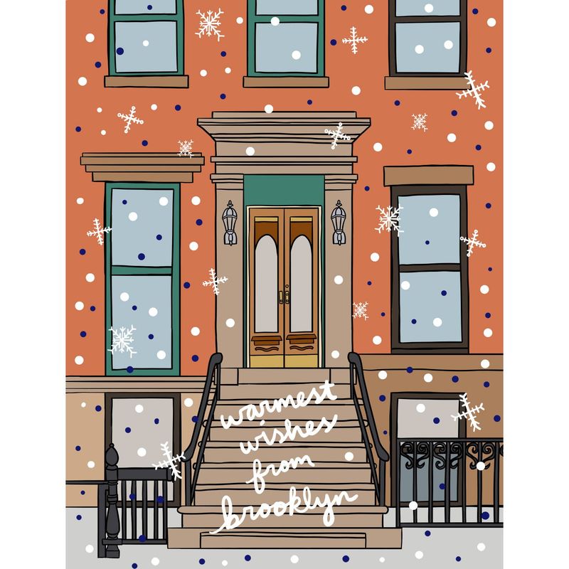 Brooklyn Stoop Holiday Neutral Card by Nilina