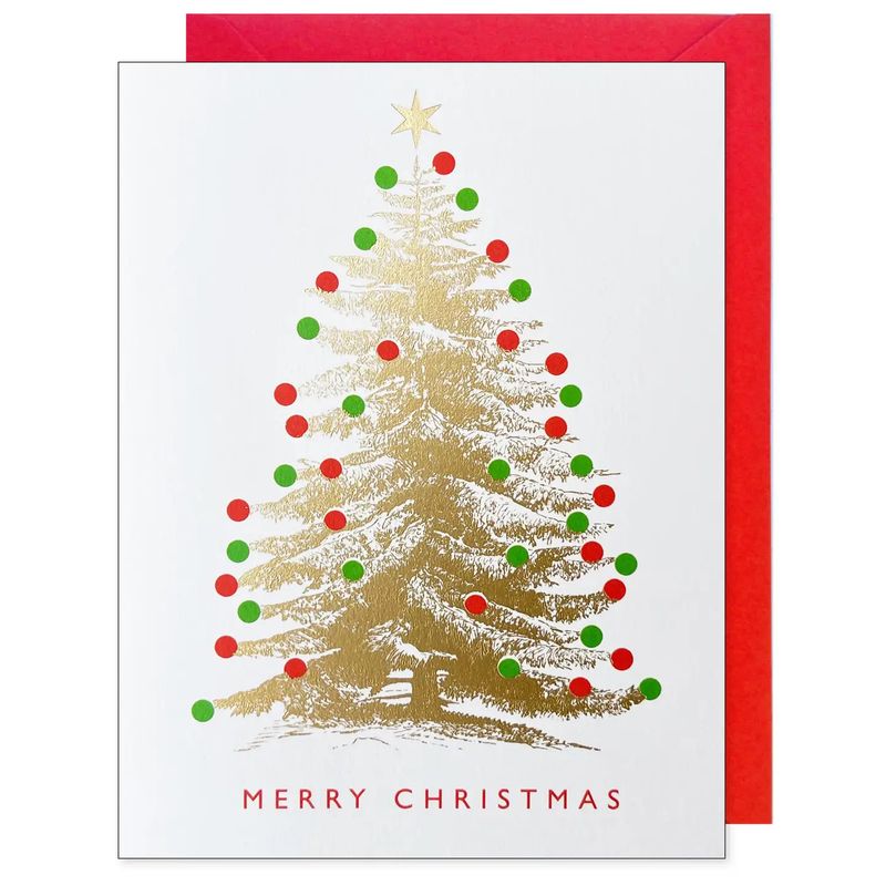 Gold Christmas Tree Card by J.Falkner
