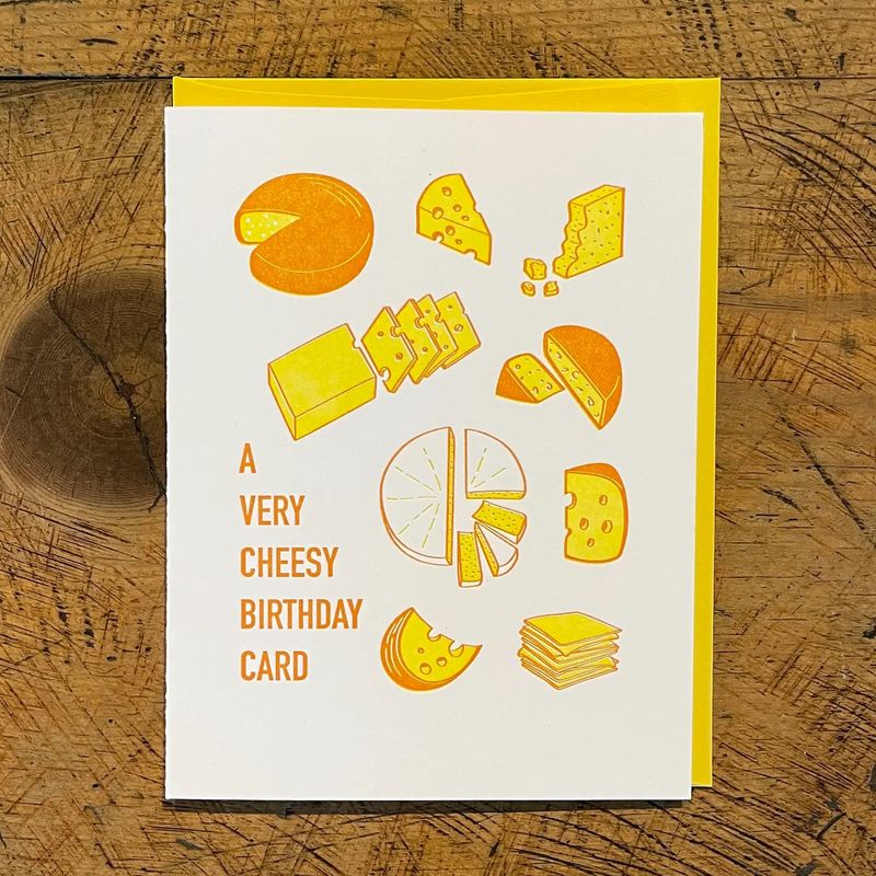 Cheesy Birthday Letterpress Card