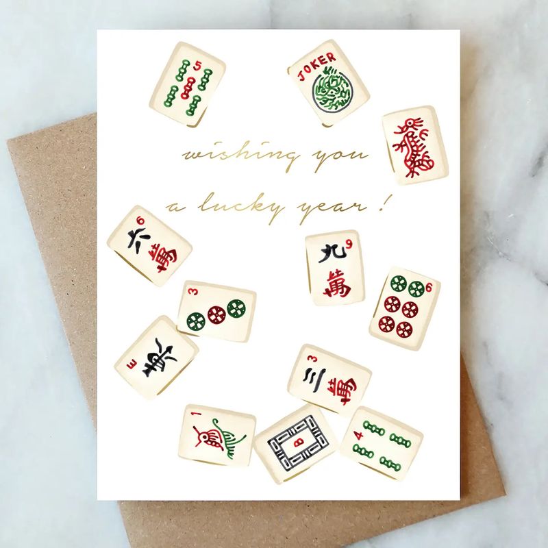 Mahjong Birthday Card by Abigail Jayne Design