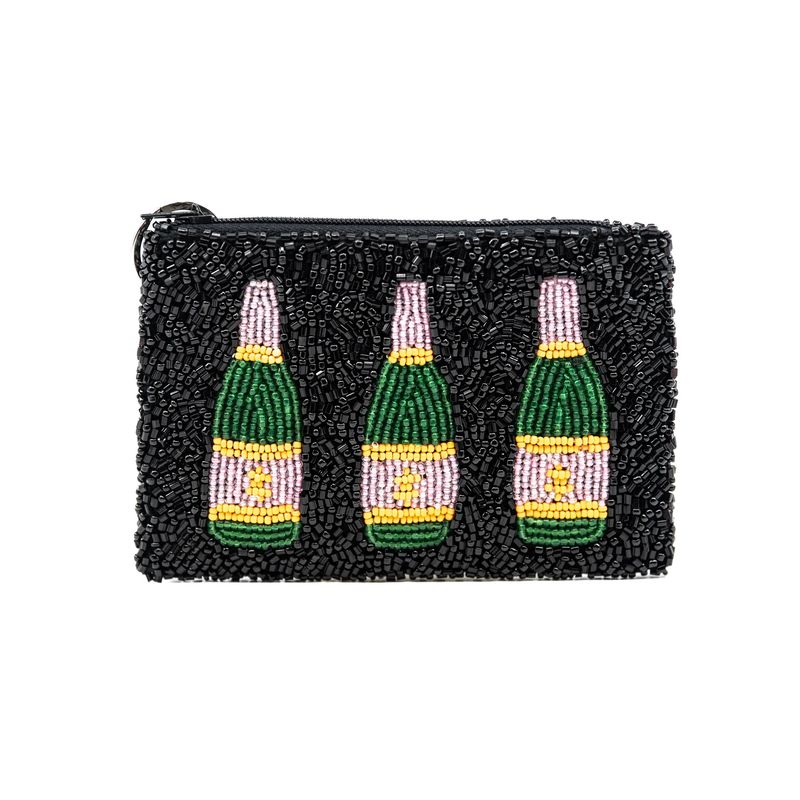 Hand Beaded Champagne Bottle Purse - TIANA