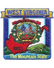 WEST VIRGINIA THE MOUNTAIN STATE IRON ON PATCH