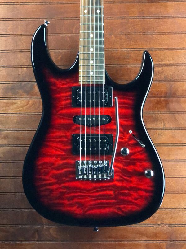 Ibanez GRX70QA Transparent Red Burst