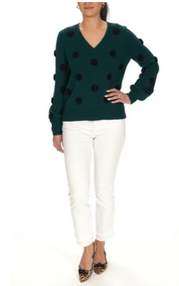 Lilly Pulitzer Wyla Sweater - Villa Green Tossed Crochet Flowers