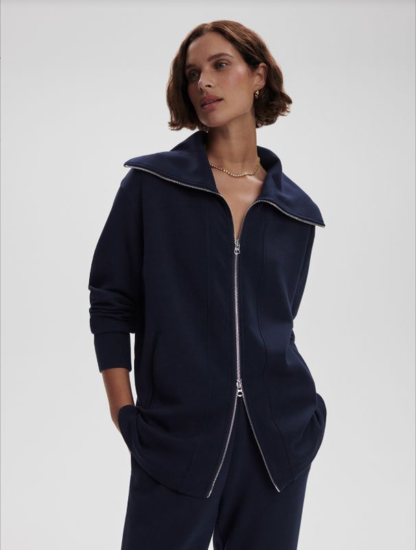 Varley Raleigh Zip Through Sweat Navy