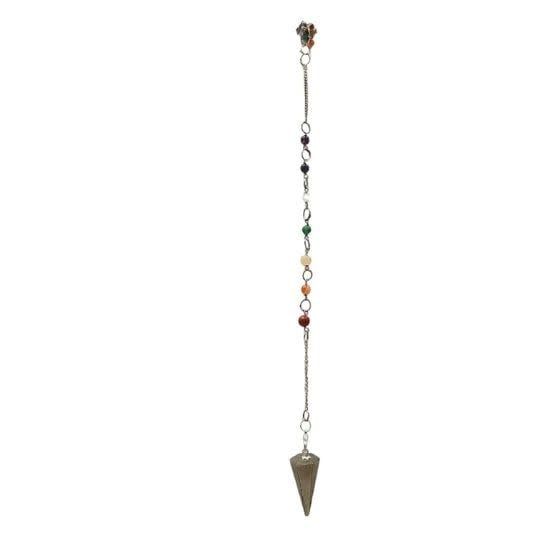 Black & Gold Pyrite Chakra Chip Pendulum