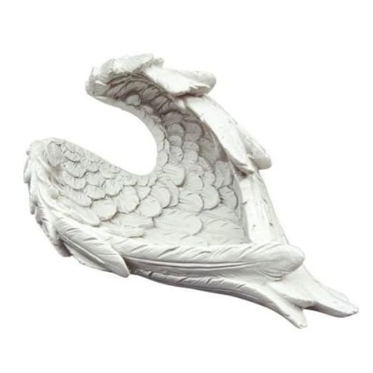 White Angel Wings Statue Dish 5.5"