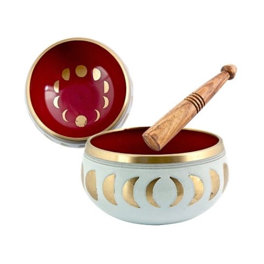 Moon Phase Singing Bowl 4 in. - (Throat Chakra) G note