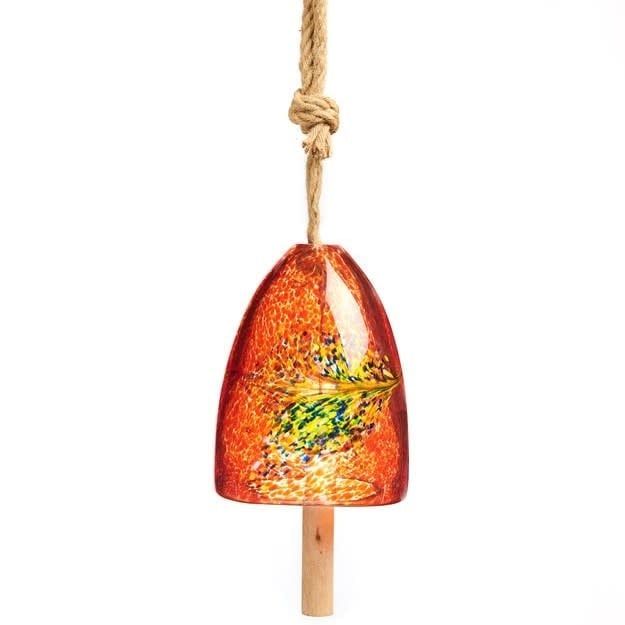 Bell/Chime Art Glass 5x21" Red/Blue