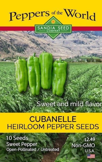 Seed Pepper Cubanelle Sweet Heirloom - Capsicum annuum