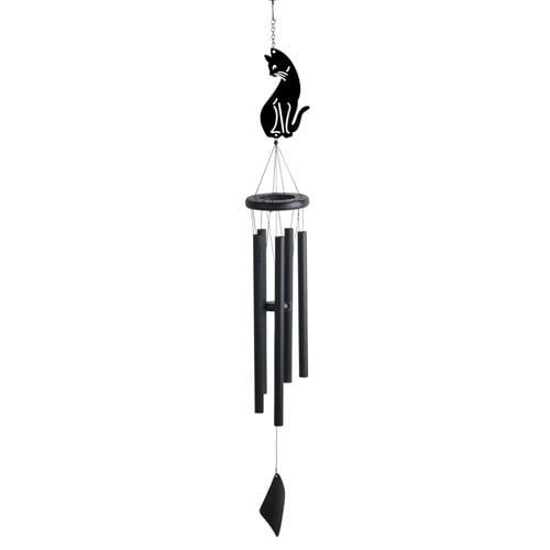 Wind Chime Shadow Cat 40H Metal