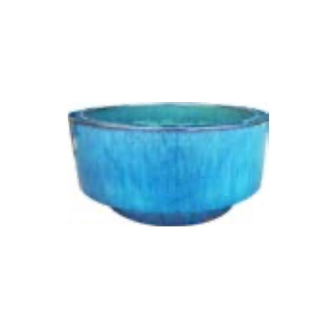 Pot Noto Bowl Planter Footed w/Taper Sides Sml 9x4 Sea Blue