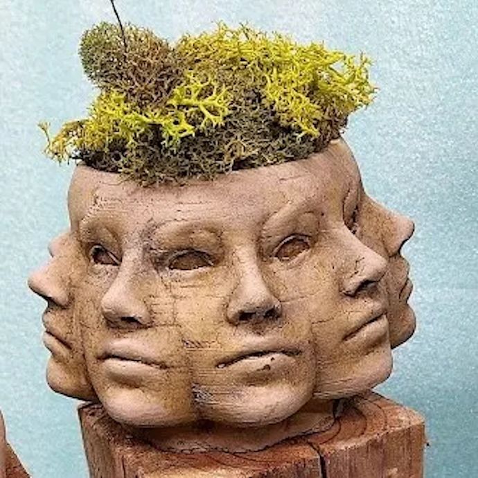 Pot Eve Multi Faced Planter 4" Concrete Flat Earth Designs