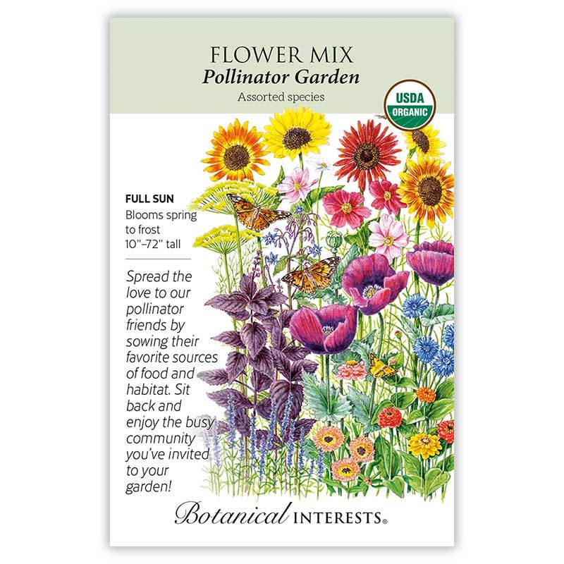 Seed Flower Mix Pollinator Garden Organic - Asst Species