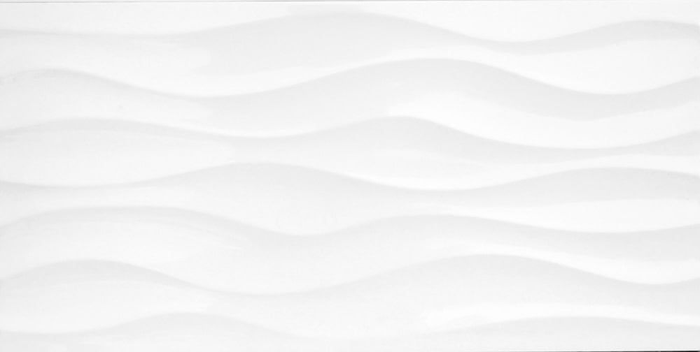 Cascade Wavy White 12X24 Gloss Ceramic Wall Tile - Our Tile - - Tile Town