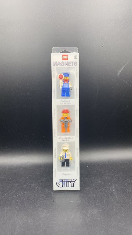Lego City Magnets Railroad Conductor, Construction Worker and Captain 2007