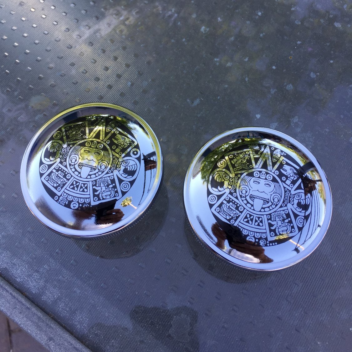 custom harley gas caps
