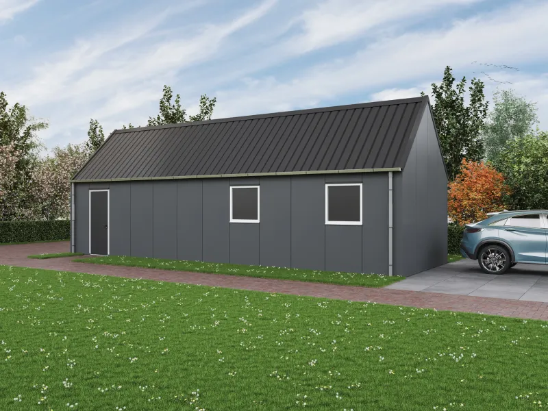 Prefab schuur 4x12 meter kopen? Ruim & duurzaam - Prefabschuur.nl
