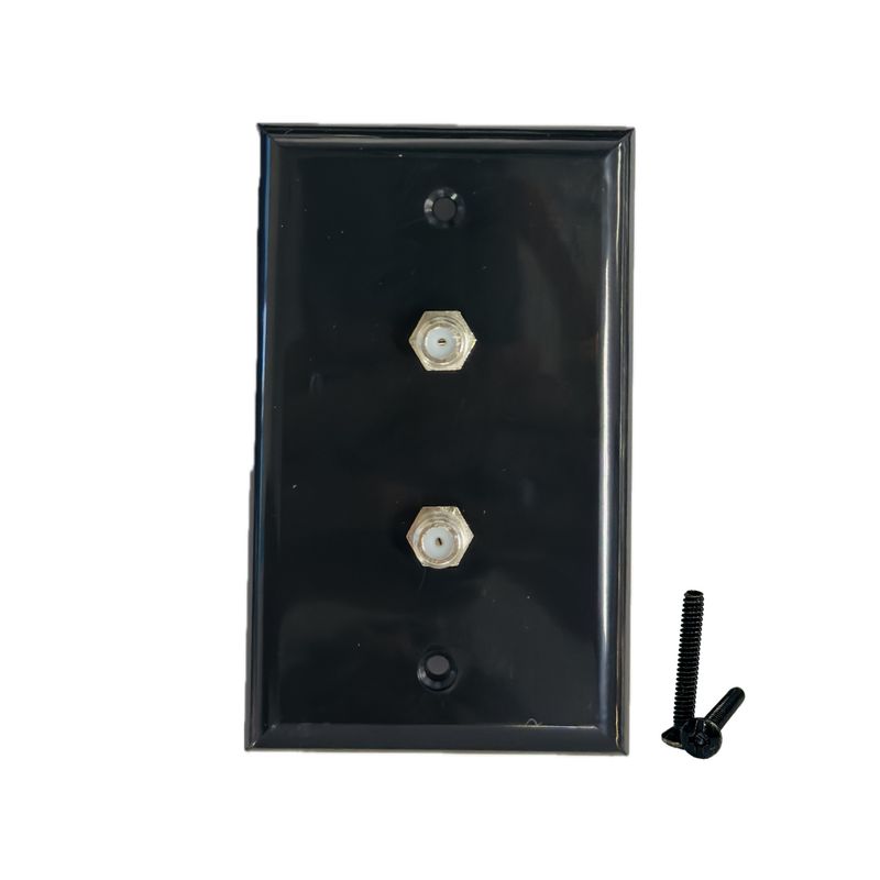 Steren 2 Socket Tv/phone Faceplate - 2 X Socket[s] F81 Coaxial - Black