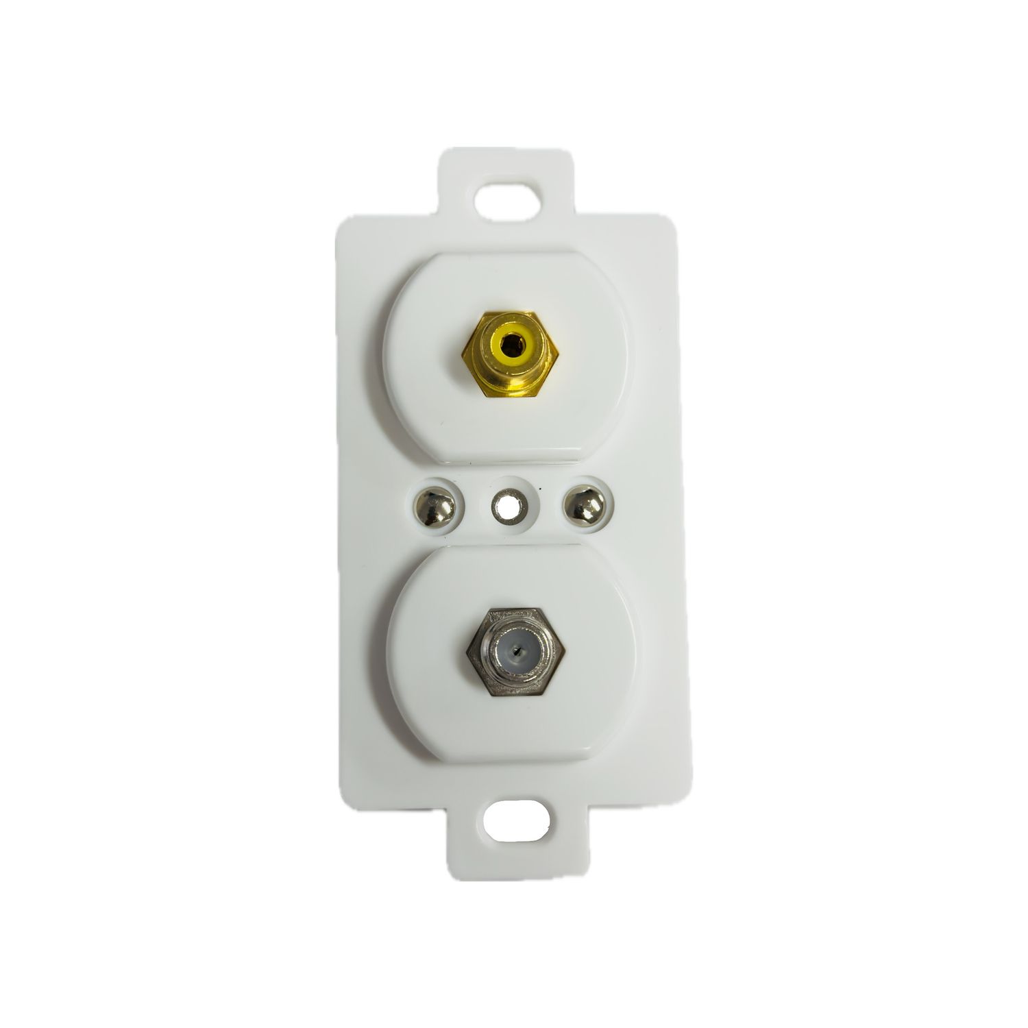 White Coax and RCA Receptacle Wall Plate