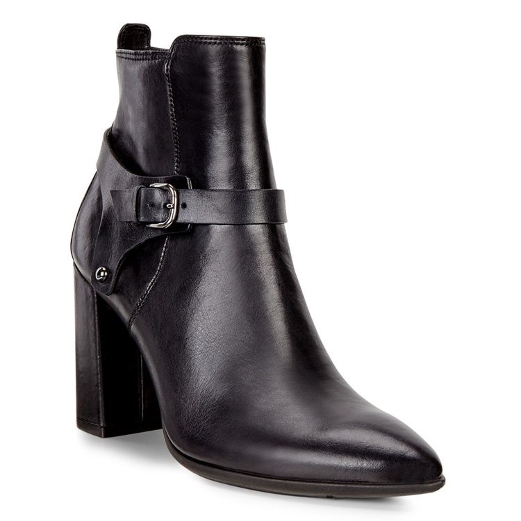 ECCO WOMEN'S ANKLE CASUAL BOOT SHAPE 75 POINTY BLOCK BLK