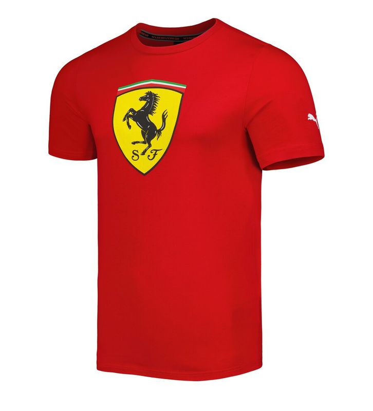 F1 FERRARI TSHIRT SCUDERIA 2025 COLORED SHIELD RED