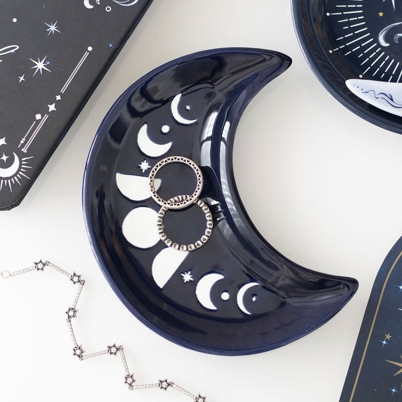 Plat à Bijoux Blue Moon Phase Crescent Moon [BM_61926]