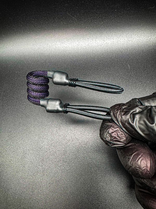 tuff tether premium original coil tether- black purp