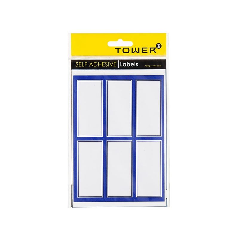Tower Blue Border Labels - 24 Pack