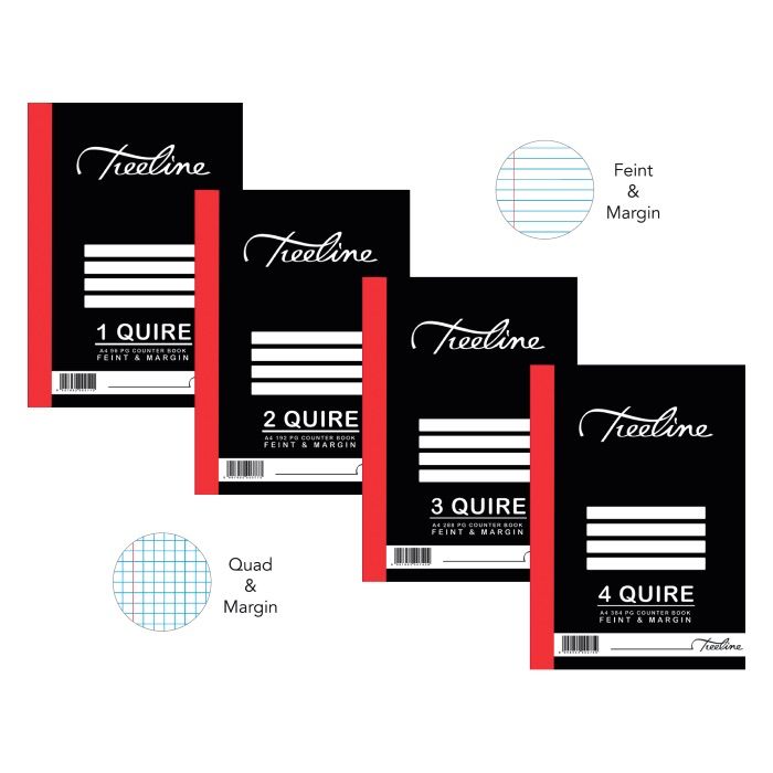 Treeline A4 Hard Cover Counter Books