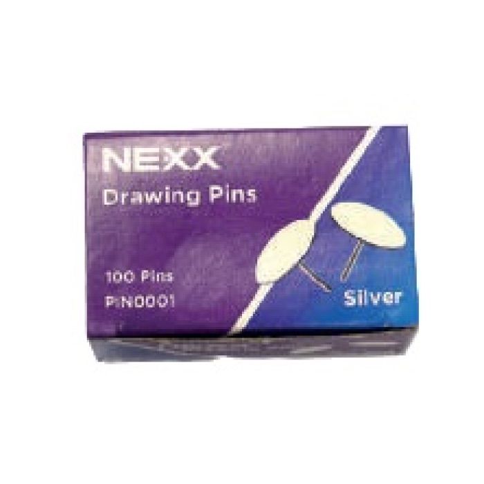 Drawing Pins Silver Heads 11mm (100 Box)