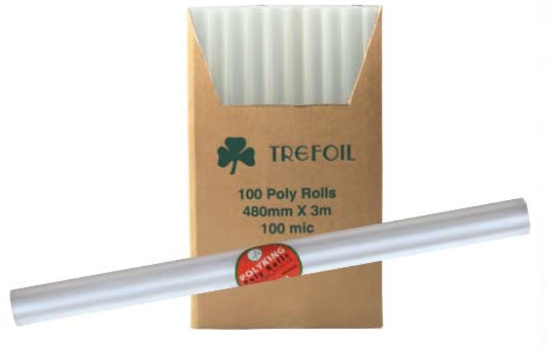 Trefoil Poly Roll - 100 Micron - 480mm x 3m