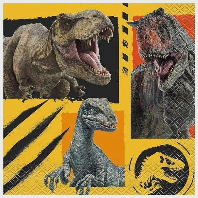 JURASSIC WORLD 16 Luncheon Napkins