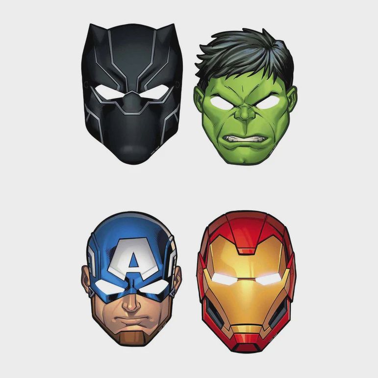 AVENGERS 8 Party Masks