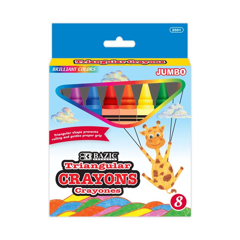 8pcs Triangle Wax Crayons (Crayons Stationery)